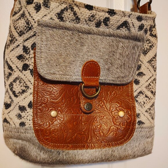 Myra Bag | Bags | Myra Bags Tooled Leather Hyde Western Crossbody Purse ...
